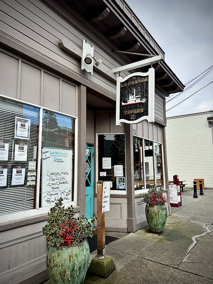 La Conner Tavern welcomes visitors with that small-town charm that says, "Our beer is cold and our gossip is fresh."