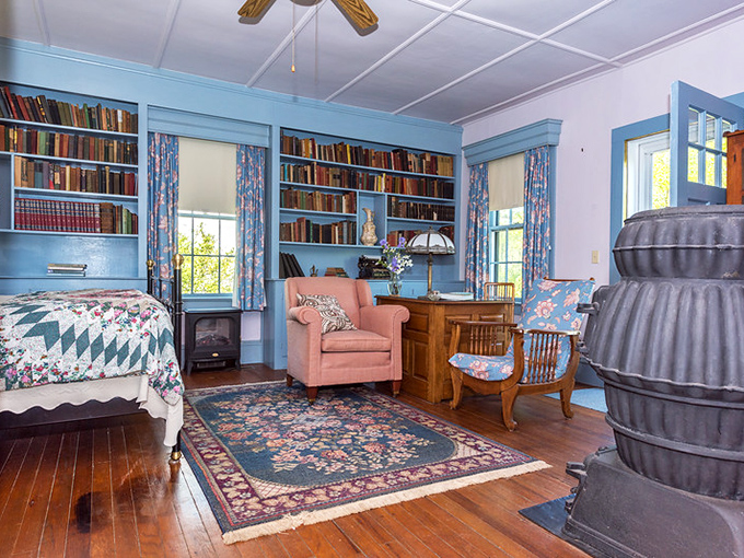 The Library Guest Room proves that sleeping surrounded by books is the intellectual's version of counting sheep.