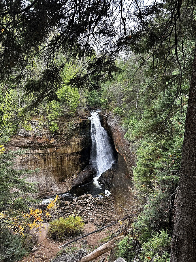The main event: Miners Falls in all its plunging glory. Worth every step of the journey, like finding the perfect pizza in Naples.