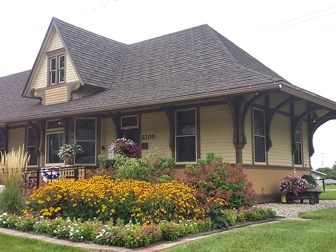 This red-and-white cheese factory looks like it was plucked straight from a storybook about how happy cows make exceptional cheese. 