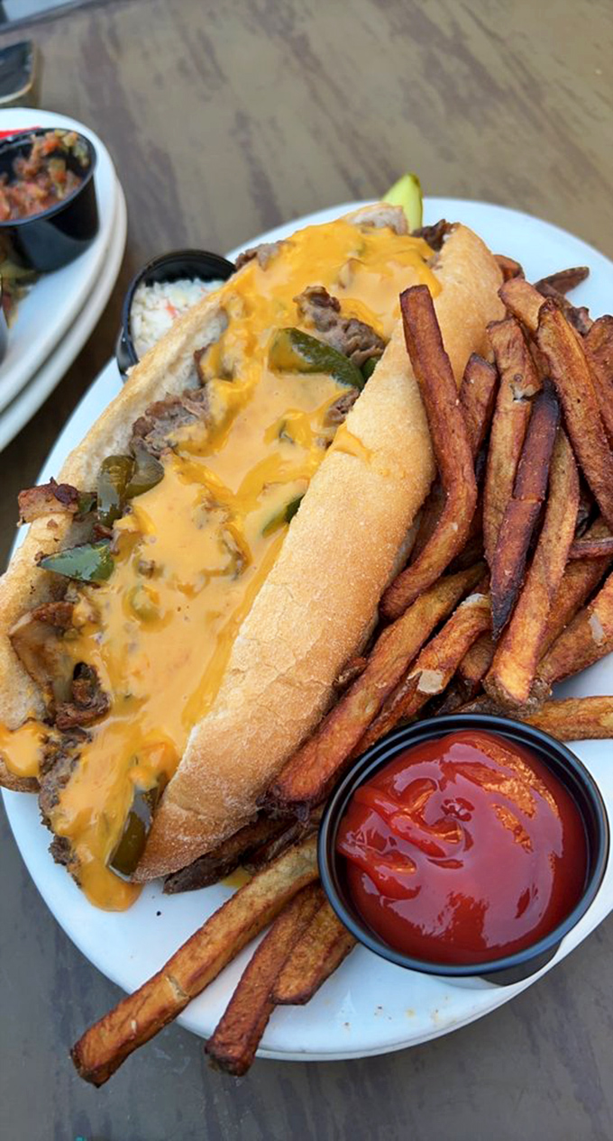 The green peppers add a pop of color and crunch to this cheese-draped masterpiece. Like wearing a tuxedo to a pool party&mdash;unnecessarily fancy but absolutely worth it.