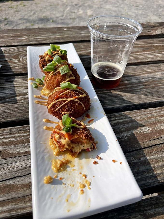 Golden-fried pimento cheese balls that make you question why we ever settled for boring mozzarella sticks in the first place.