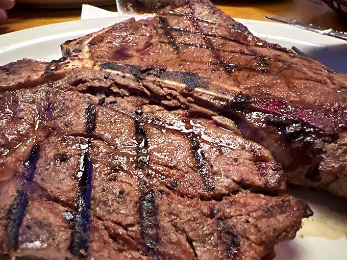 A steak with grill marks so perfect they could be framed. Carnivore artwork at its most delectable. 