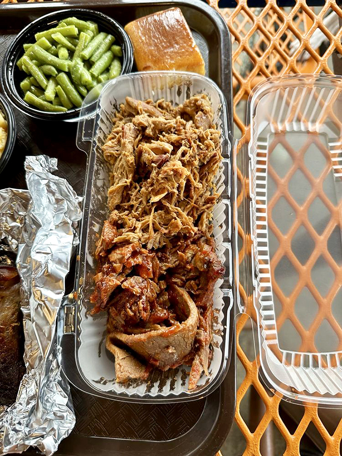 Pulled pork that's been introduced to smoke and time—the two best friends meat could ever have. A symphony of textures in one glorious container.