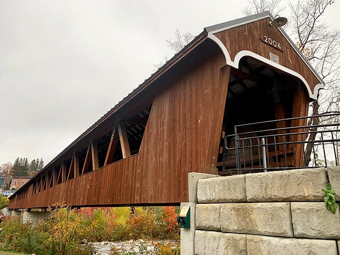 This isn't just a covered bridge&mdash;it's a time machine. Cross the wooden planks and feel two centuries of New England history beneath your feet.