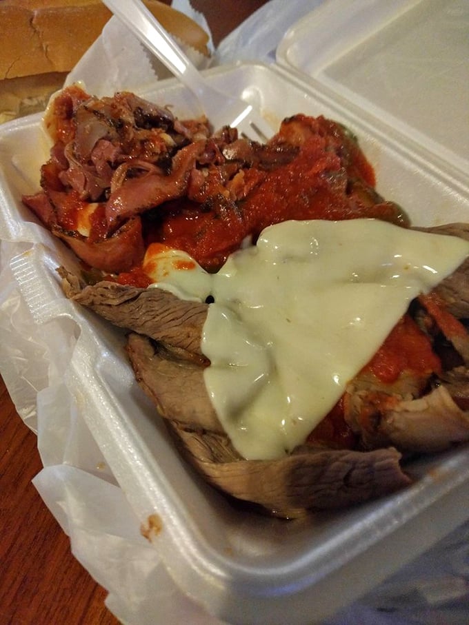 A holy trinity of roast beef, marinara, and melted cheese that makes you wonder why you'd ever eat anything else.