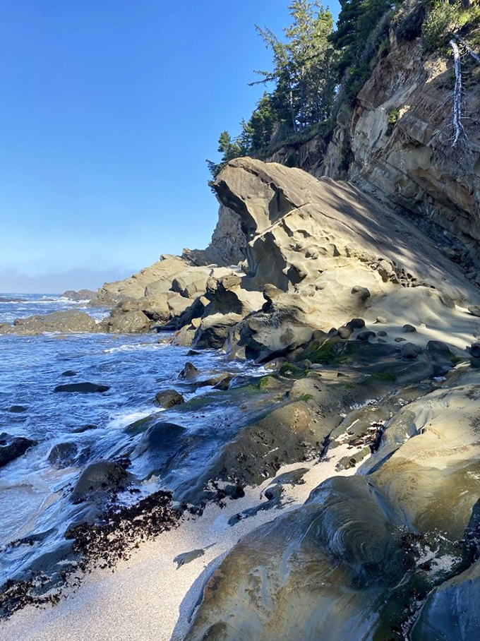 Sandstone sculptures crafted by millennia of persistent waves&mdash;proof that nature has patience even when we don't. 