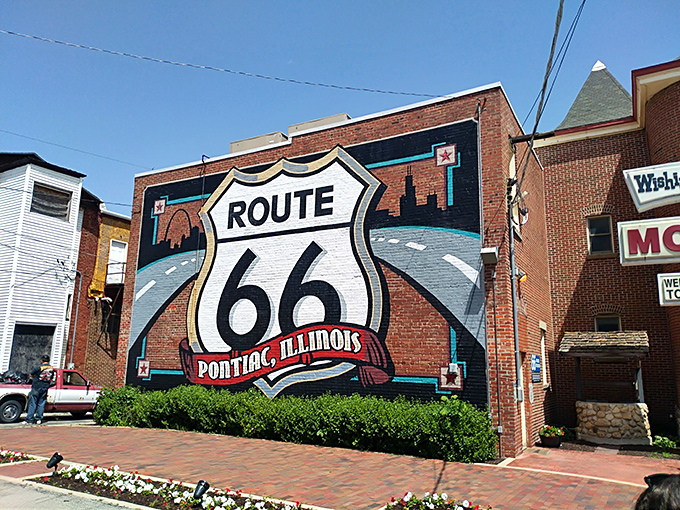 Route 66 isn't just painted on this wall&mdash;it's embedded in Pontiac's DNA, a roadside attraction that actually lives up to the billboards.