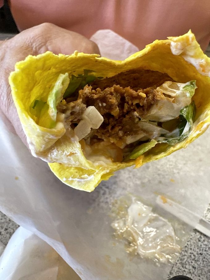 Behold the Sancho&mdash;a soft yellow tortilla cradling seasoned beef, crisp lettuce, and cool sour cream. Simplicity that somehow tastes like a celebration.