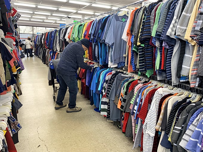 The serious thrifter in their natural habitat &ndash; part detective, part fashion archaeologist, wholly committed to the hunt.