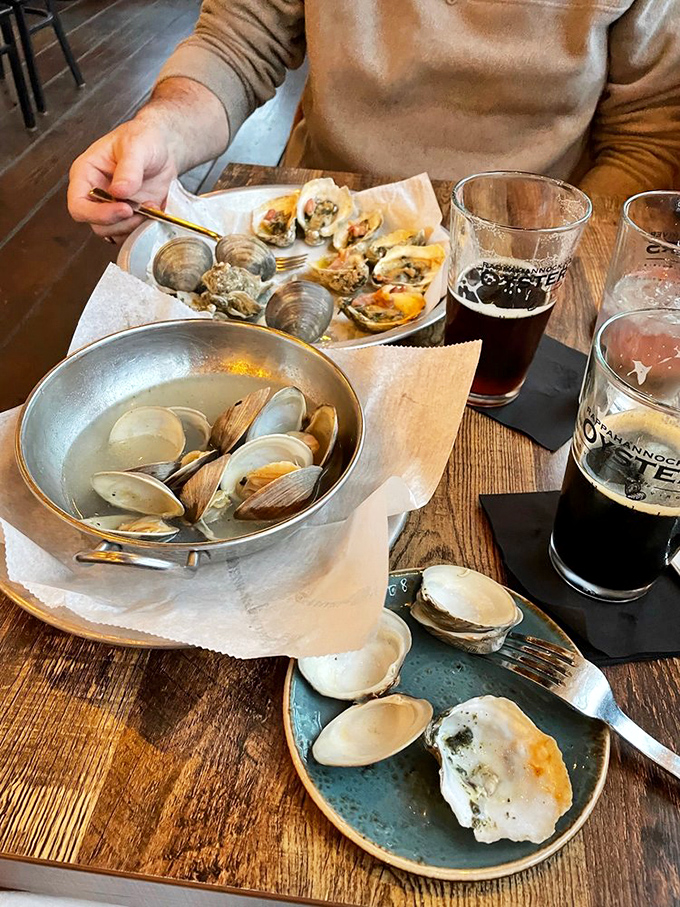 A seafood symphony in three movements: steamed clams in their broth alongside roasted oysters. Pair with local beer for a standing ovation.