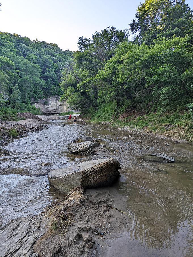 Where water meets wilderness: Pea's Creek carves its patient path through the park, a sculptor that's been working on the same masterpiece for thousands of years.