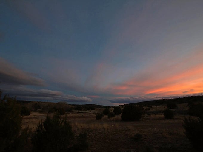 As the sun bids farewell to another day in southwestern New Mexico, the sky puts on a watercolor show that no gallery in town could possibly match.