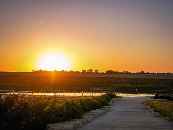 Nebraska sunsets don't need Instagram filters. This golden hour view along Beatrice's walking paths delivers a daily light show completely free of charge. 