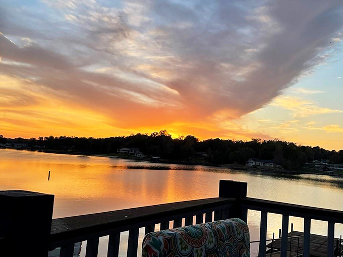Lakeside sunsets in Abbeville &ndash; nature's way of saying, "See what you've been missing while staring at your phone all day?"