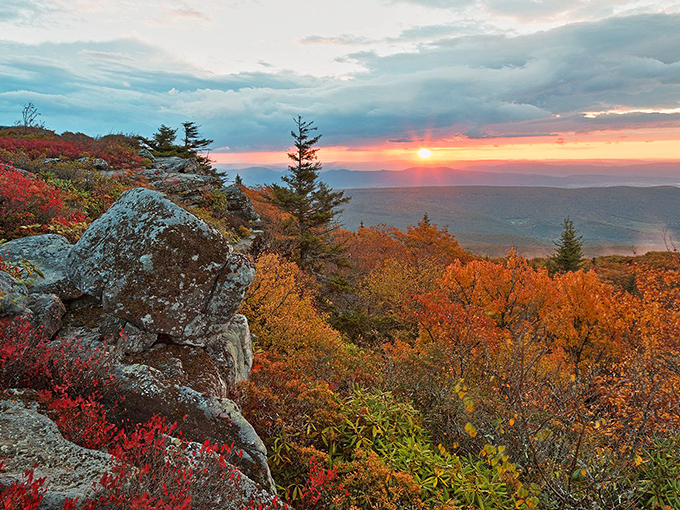 Mother Nature showing off again with a sunset that turns the Allegheny Mountains into a watercolor masterpiece. No filter needed here, folks.