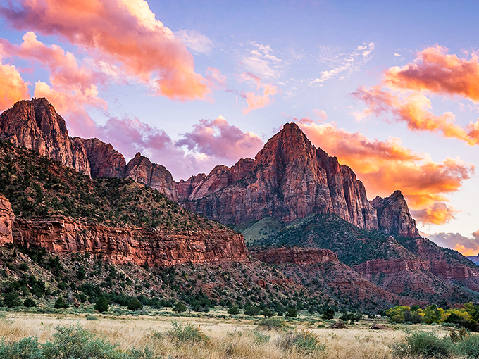 The Watchman peak at sunset puts on a color show that makes Broadway productions look understated. Nature's light show happens daily, no tickets required.