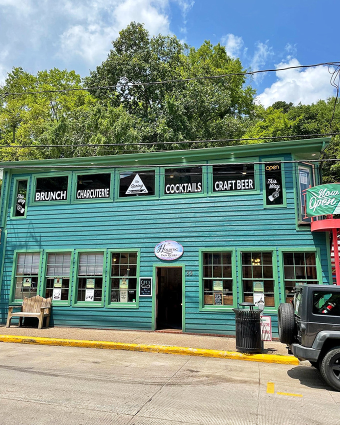 The Spring on Main's turquoise facade pops against the Ozark sky like a Caribbean getaway that somehow landed in Arkansas&mdash;with better food.