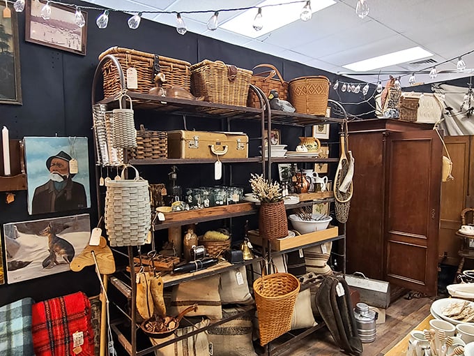 A wonderland of woven baskets and wooden treasures that would make Marie Kondo question her minimalist philosophy. 