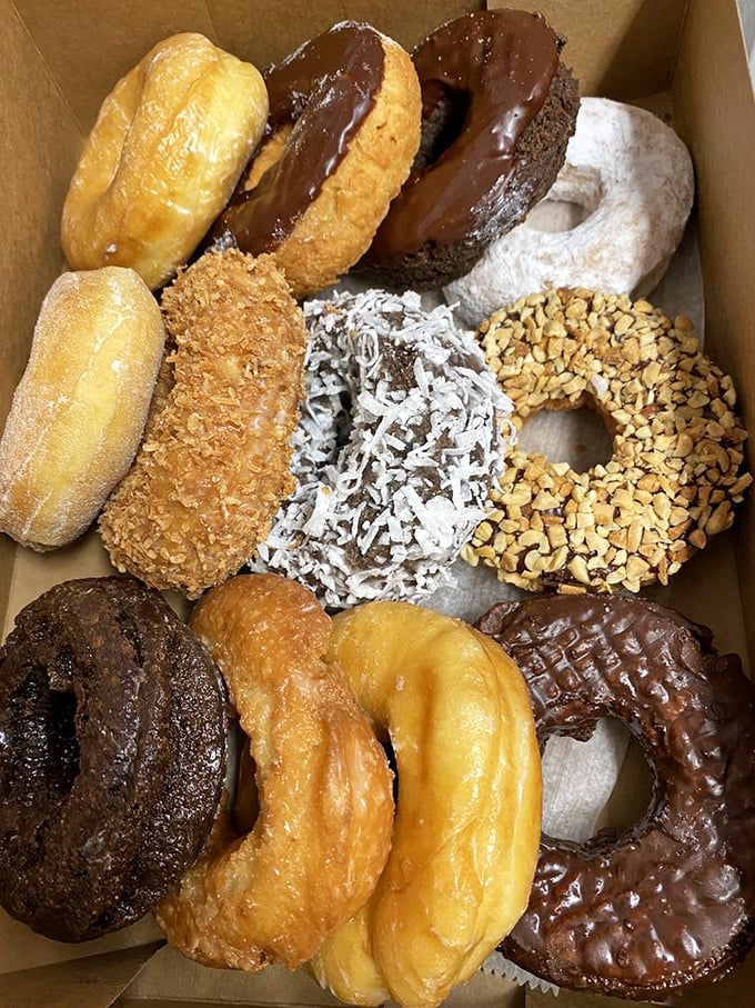 Heaven isn't a place on earth&mdash;it's this box of donuts. The chocolate-glazed alone could make a grown adult weep with joy.
