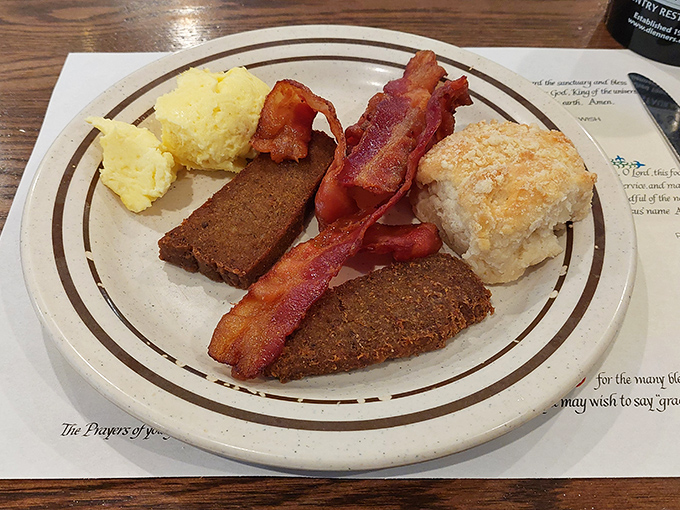 Mashed potatoes and bread drowning in gravy isn't just a meal, it's a statement: "Today, my friends, we embrace what makes us happy."