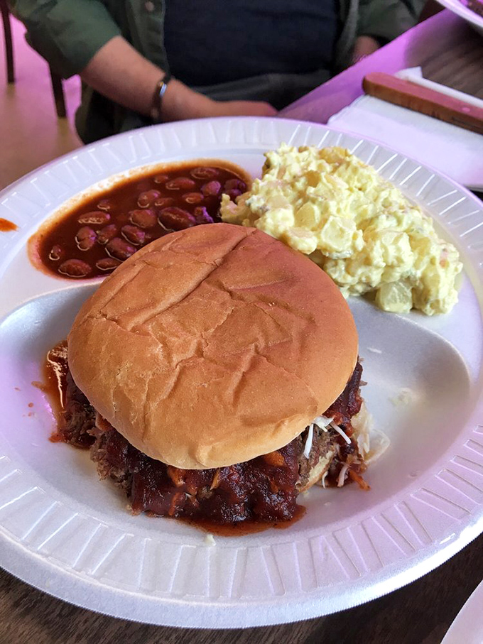 The sandwich that launched a thousand road trips&mdash;piled high with tender meat and just enough sauce to complement, not drown, the star attraction.