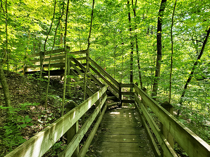 These wooden staircases aren't just functional&mdash;they're time machines built by the CCC, connecting you to decades of adventurers who came before.