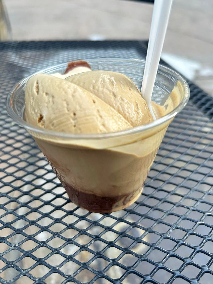 Layer upon layer of coffee and chocolate create a dessert that's basically breakfast and an afternoon pick-me-up in frozen form.