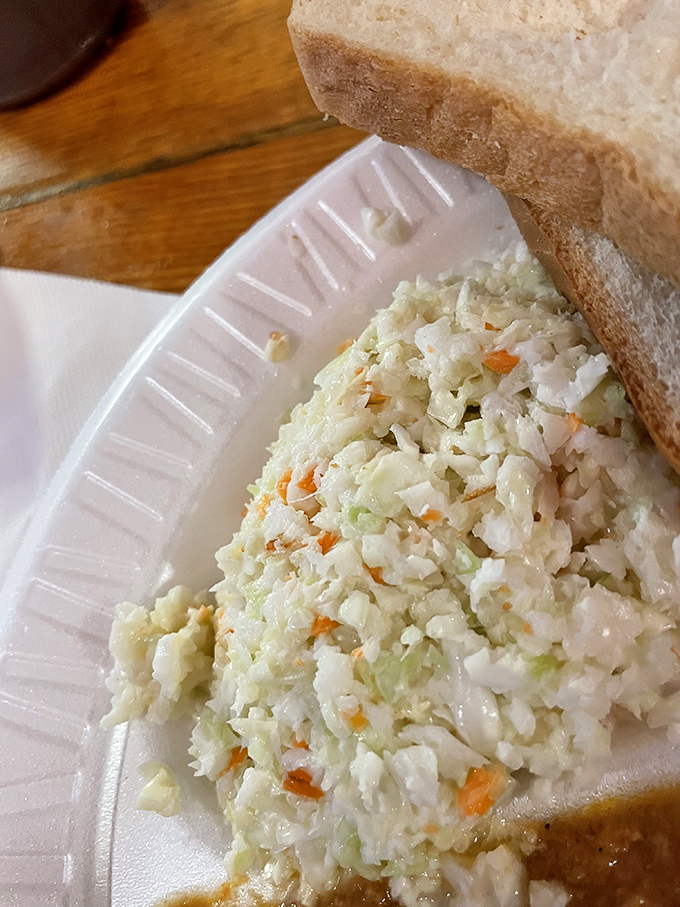 This isn't just coleslaw&mdash;it's the cool, crisp counterpoint to barbecue's smoky symphony. Every great pit master knows balance is everything.