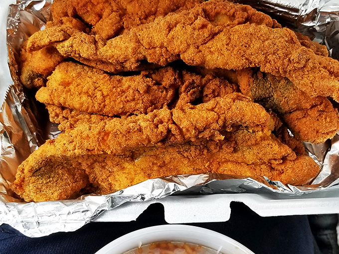 Golden-fried perfection that would make Neptune himself swim upstream. This crispy fish makes Friday feel like a holiday worth celebrating.