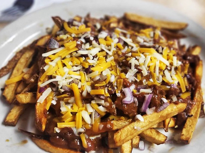Chili cheese fries that don't apologize for being exactly what they are&mdash;a glorious mess of comfort that requires both a fork and absolutely zero regrets. 