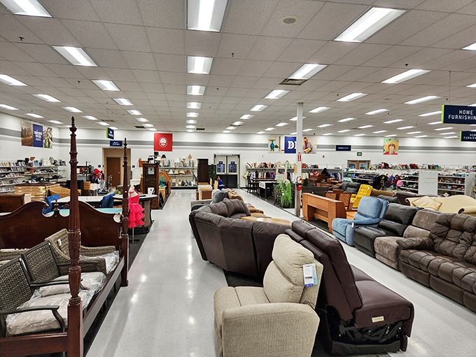 Furniture heaven where mid-century meets modern meets "what era is that from?" Couches with character await their second act in your living room.