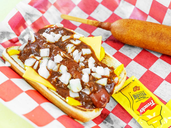 Chili dogs done right&mdash;where the chili is the star, not an afterthought. Those diced onions add the perfect crunch to every messy, wonderful bite.