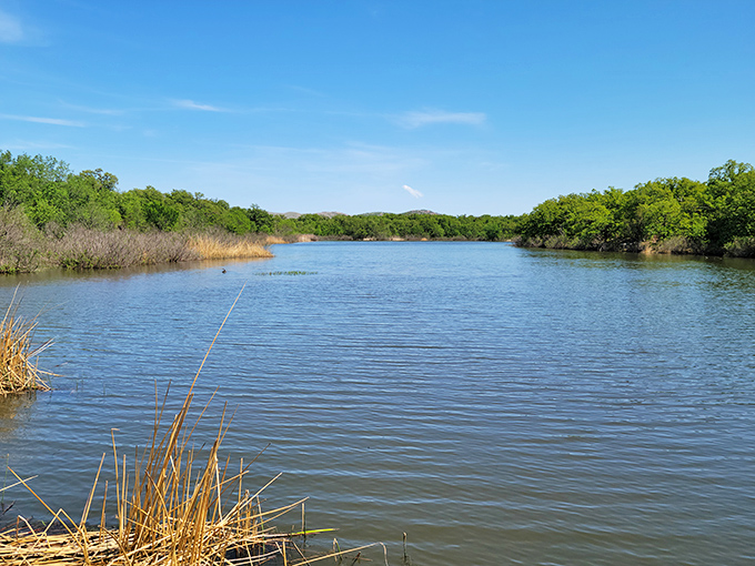 Water, water everywhere&mdash;and plenty of spots to think. This serene lake view offers meditation that no app could possibly replicate.
