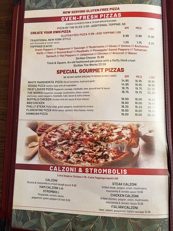 Pizza paradise awaits at Tamburelli's. Their menu boasts everything from classic Margherita to the fully-loaded "The Works" that requires a two-hand commitment.