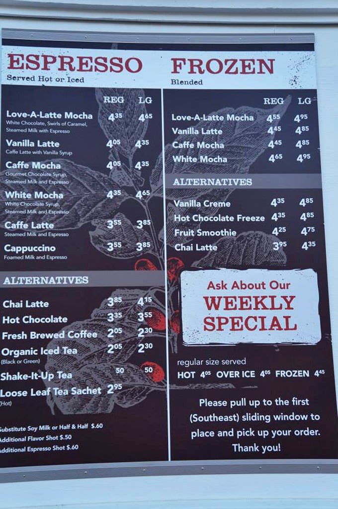 Coffee menu poetry: where "Love-A-Latte Mocha" isn't just a drink, it's a lifestyle choice. The chai latte might change your life&mdash;or at least your morning.