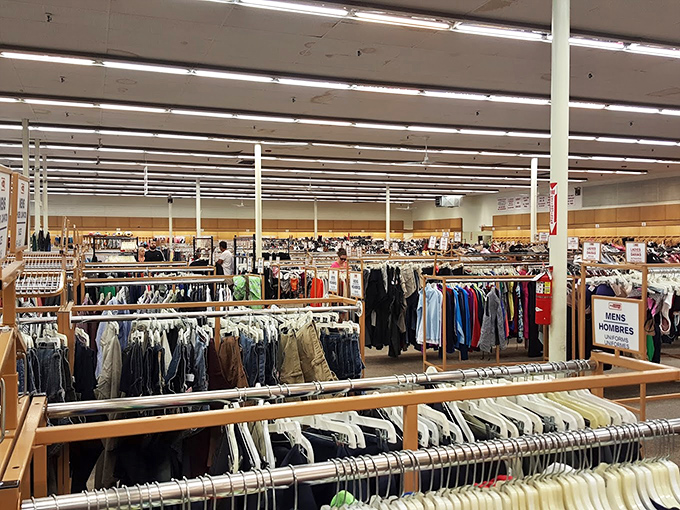 Not just pants &ndash; possibilities. Each rack represents a chance to find that perfect pair that somehow makes you look taller and your wallet feel fuller.