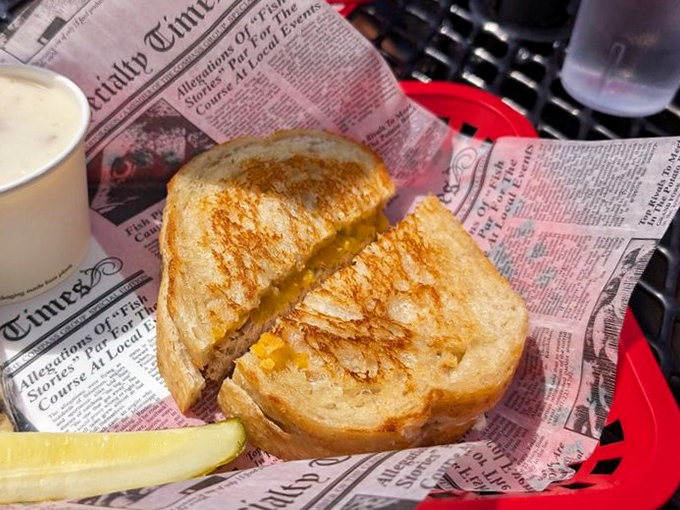 Behold the humble grilled cheese elevated to coastal royalty. Golden, crispy, and oozing with melted goodness, it's comfort food that pairs surprisingly well with ocean breezes.