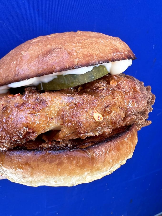 This isn't just a sandwich&mdash;it's architecture. The pickle adds that perfect acidic note to cut through the richness. Genius in bun form.