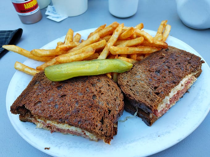 The Reuben's quieter cousin&mdash;a perfectly grilled sandwich on dark rye with a pickle standing guard. Lunch doesn't get more satisfying than this.