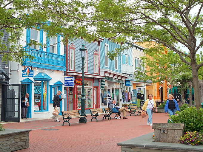 The Washington Street Mall invites wallets to empty themselves willingly among colorful storefronts that look like they've been waiting just for you.