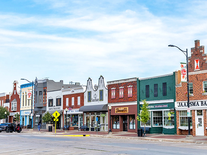 Jaarsma Bakery anchors the shopping district with the promise of almond-filled Dutch letters that could make a grown adult weep with joy.