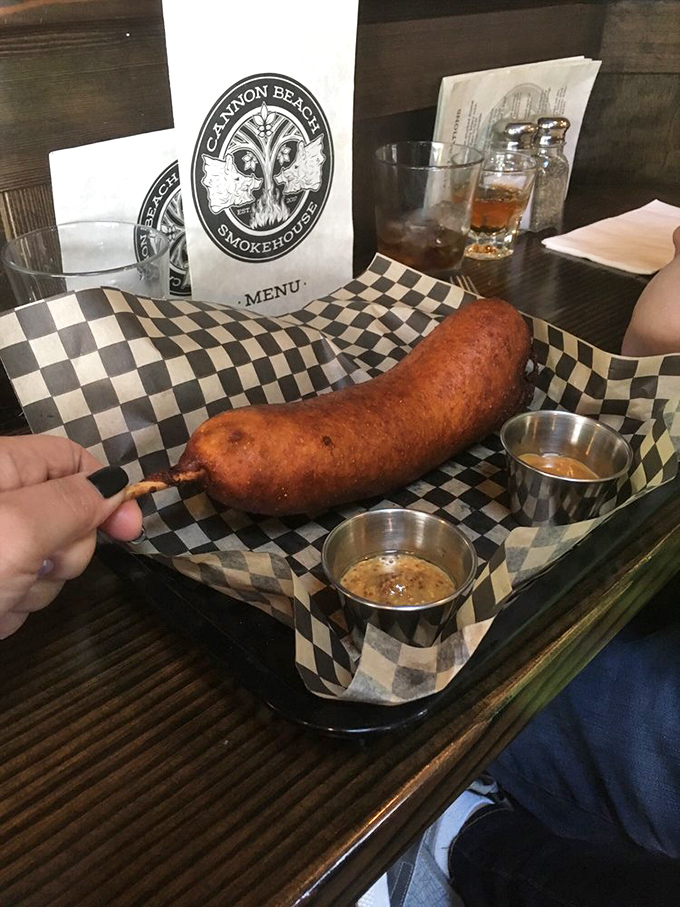 The corn dog gets a smokehouse makeover that would make state fair vendors weep with jealousy. 
