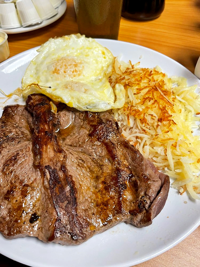 This isn't just steak and eggs &ndash; it's the carnivore's morning anthem, a protein-packed masterpiece that makes cereal eaters question their life choices.