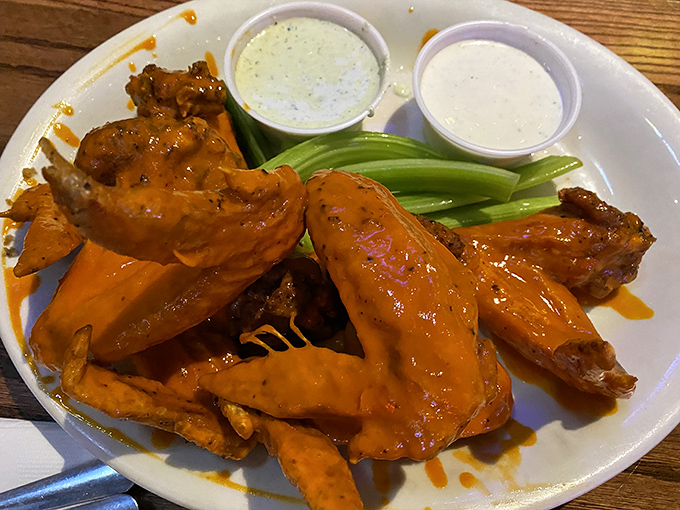 Wings so perfectly sauced they make you wonder if Buffalo, NY should be sending royalty checks to Kansas City.