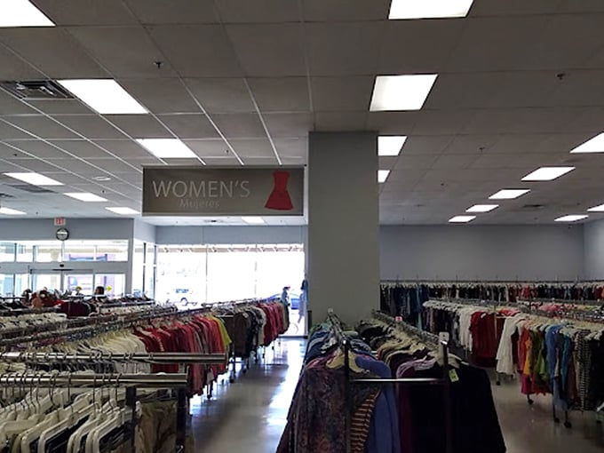 A color-coded paradise for the organizationally obsessed. The women's section at Goodwill Nakoma makes finding your size an adventure, not a chore.