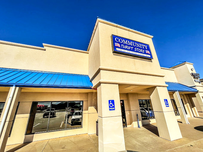 Blue awnings and big savings! Community Thrift's no-nonsense approach focuses on what matters most—helping neighbors find what they need at prices they can afford.