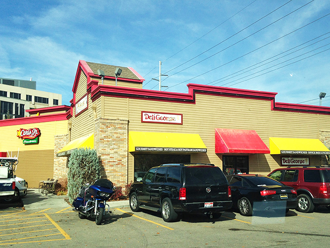 Deli George's warm, inviting exterior feels like the sandwich shop equivalent of a favorite sweater – comfortable and reliable.