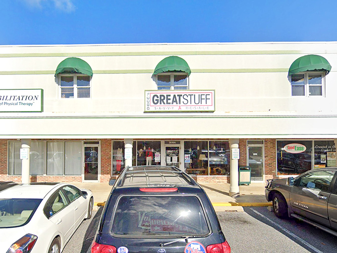 Great Stuff's elegant green awnings hint at the upscale treasures waiting inside this Wilmington gem.