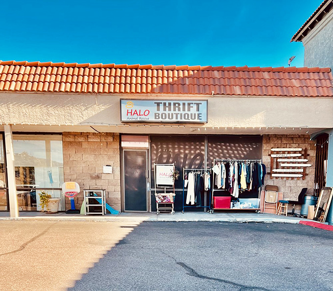 HALO's modest storefront conceals a carefully curated collection. Like finding a secret speakeasy of style in a strip mall.